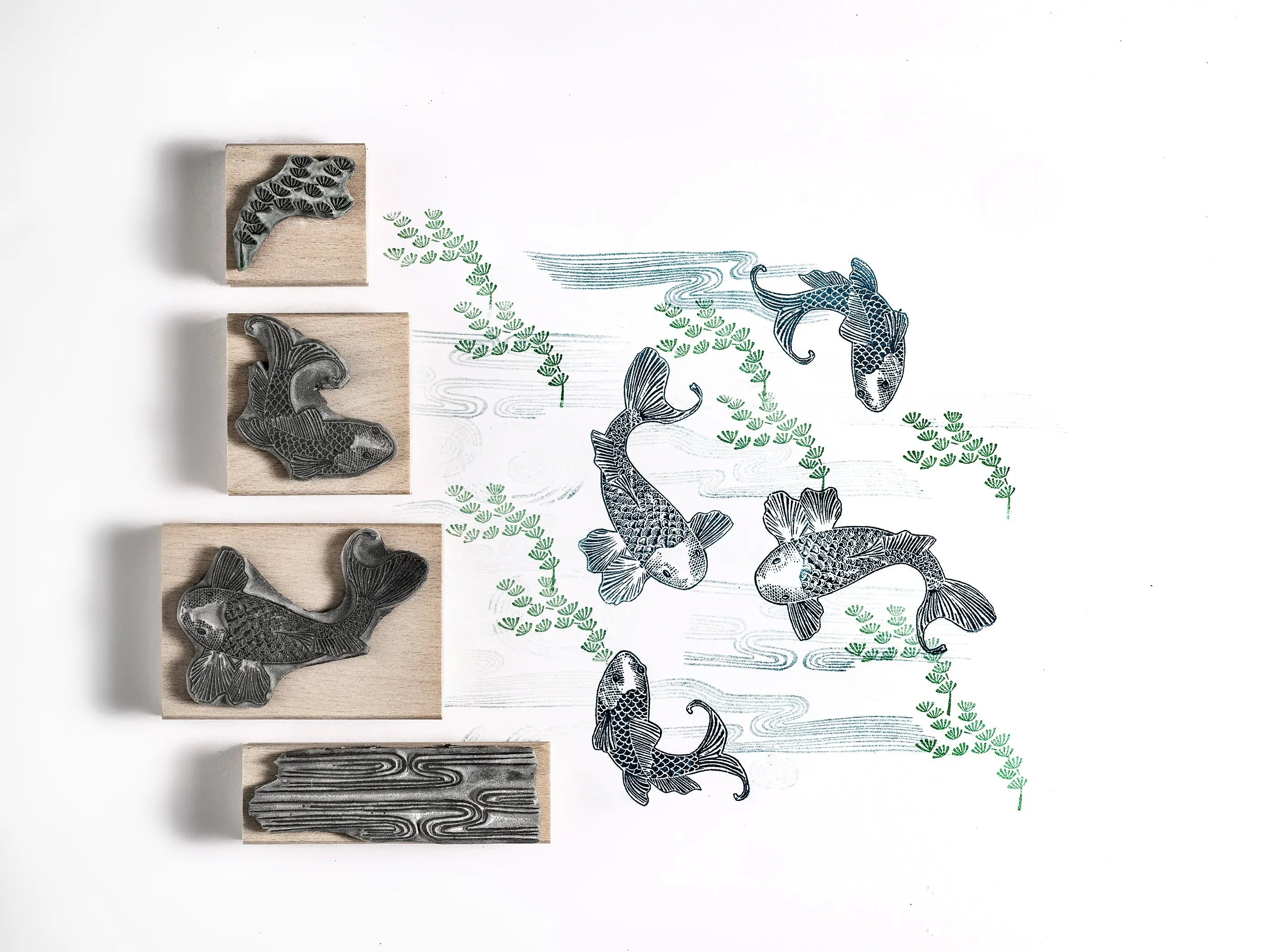 Japanese Koi Carp Stamps | Card Making | Noolibird