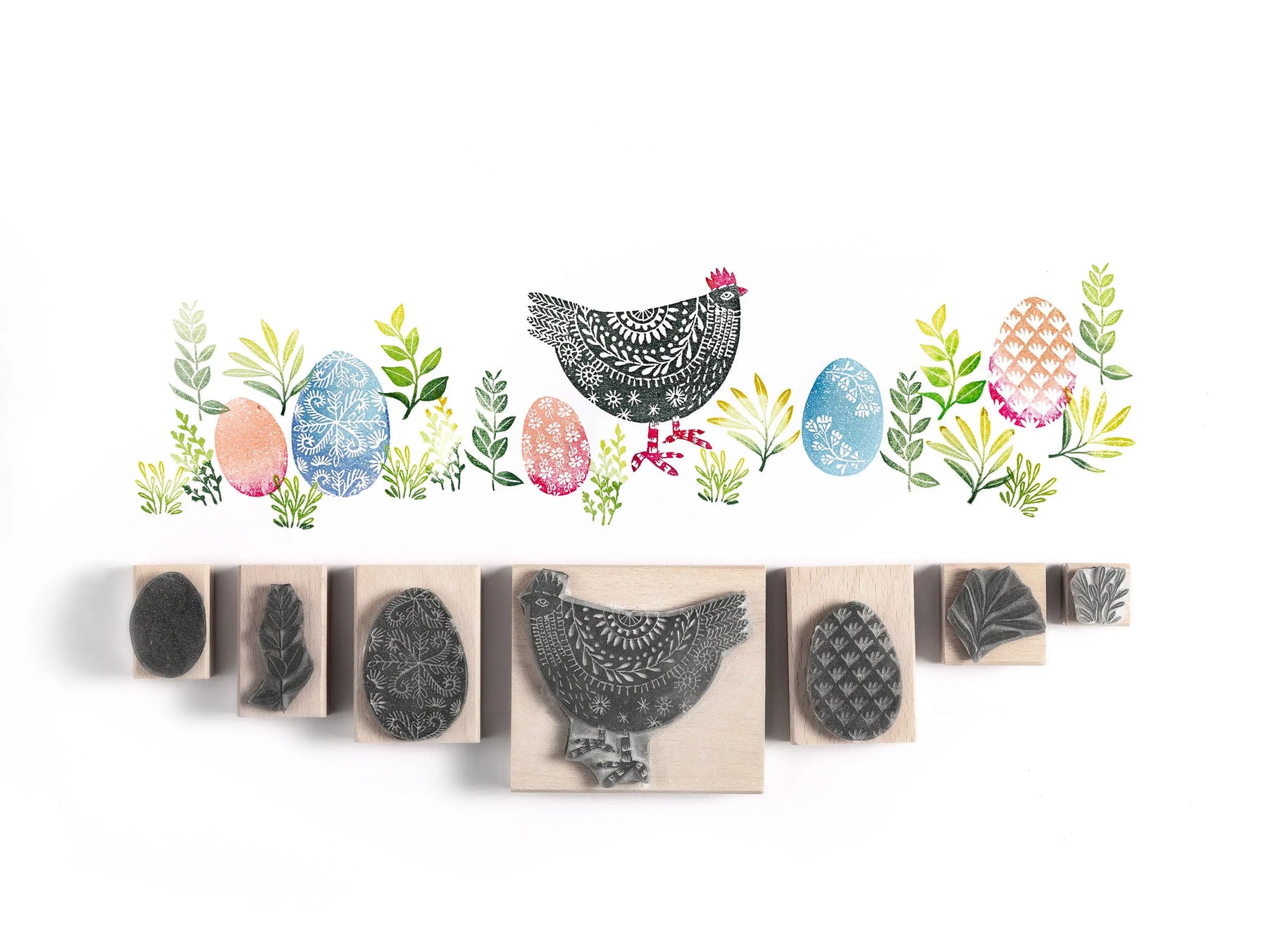 Easter Hen and Easter Eggs Stamps – Noolibird